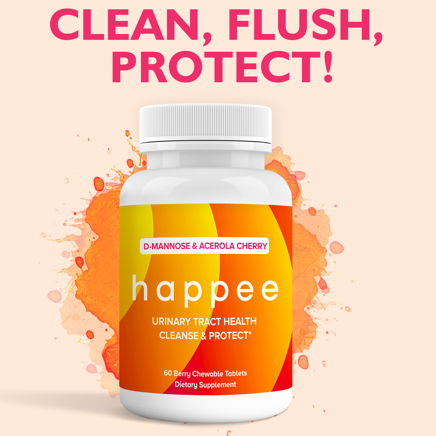Chewable UTI Prevention by Happee, Berry Tablets